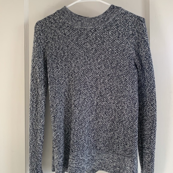 LOFT | Sweaters | Stitchy Back Keyhole Sweater Medium Navy Loft | Poshmark